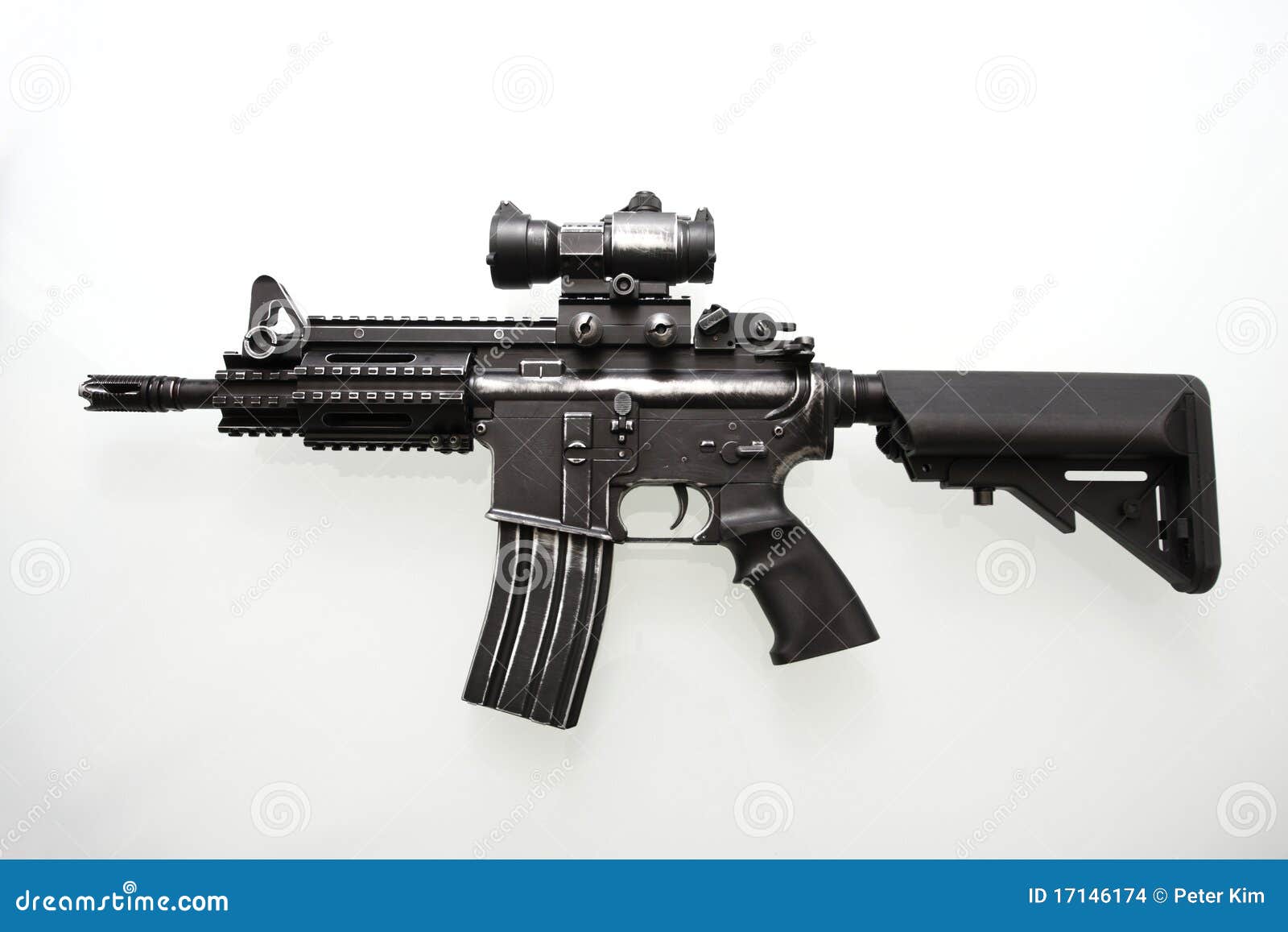 Heavily Used Military M16 Rifle Stock Photo - Image of used, inside ...