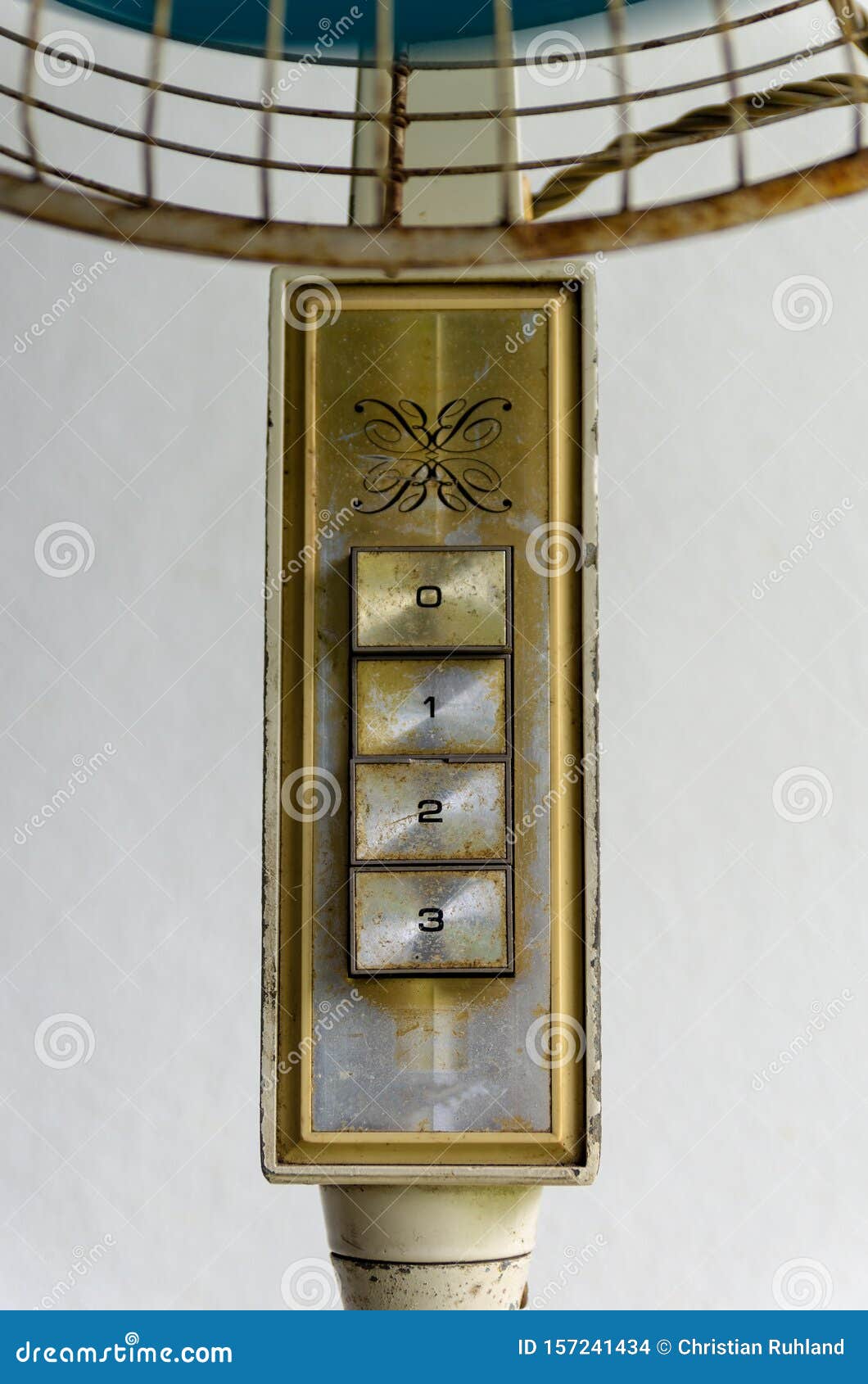 Heavily Worn Control Surface of an Old Fan Stock Photo - Image of stand ...