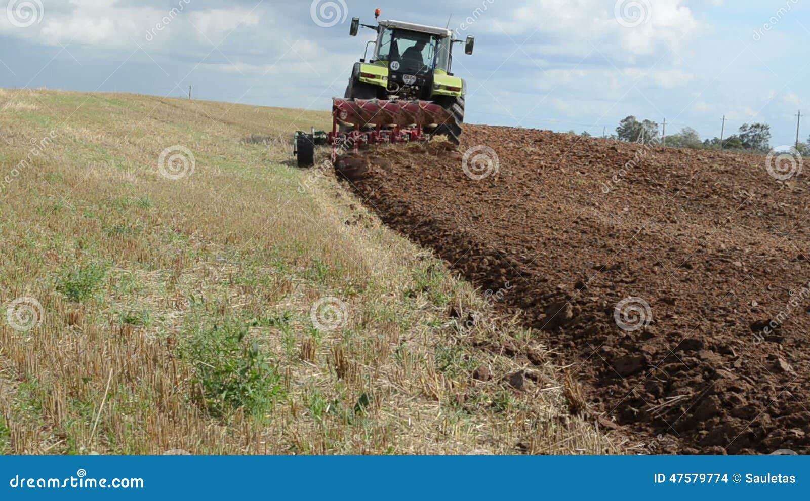 Heavy Agriculture Machine Tractor Plow Field Stock Footage - Video of ...