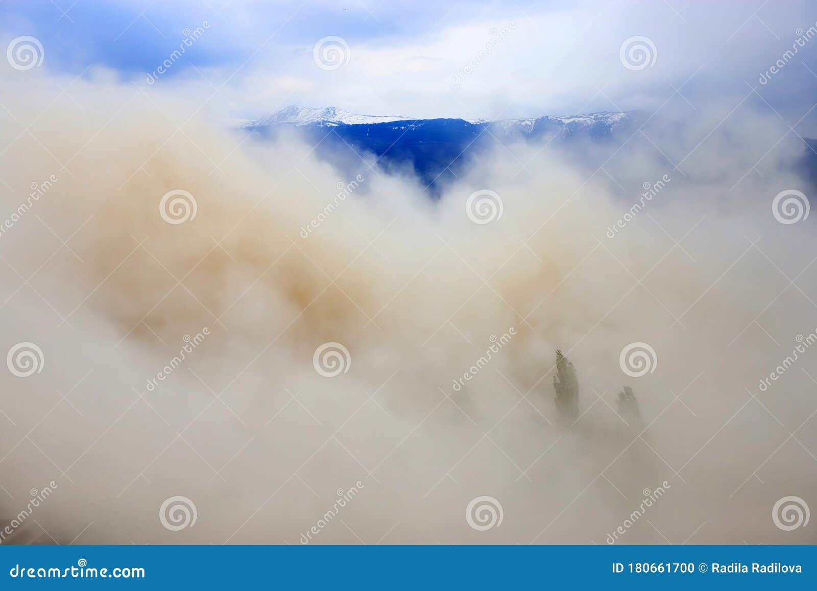 Heavy Air Pollution. Extremely Polluted Air with Mountain As Background ...