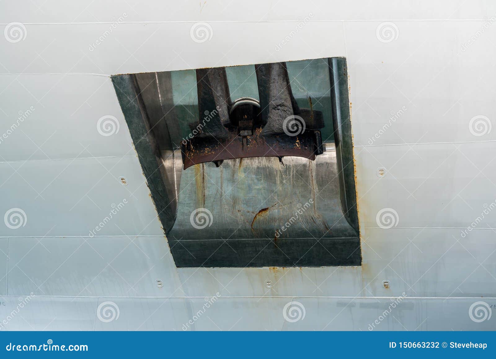 Heavy Anchor on Side of White Cruise Ship Stock Photo - Image of ...