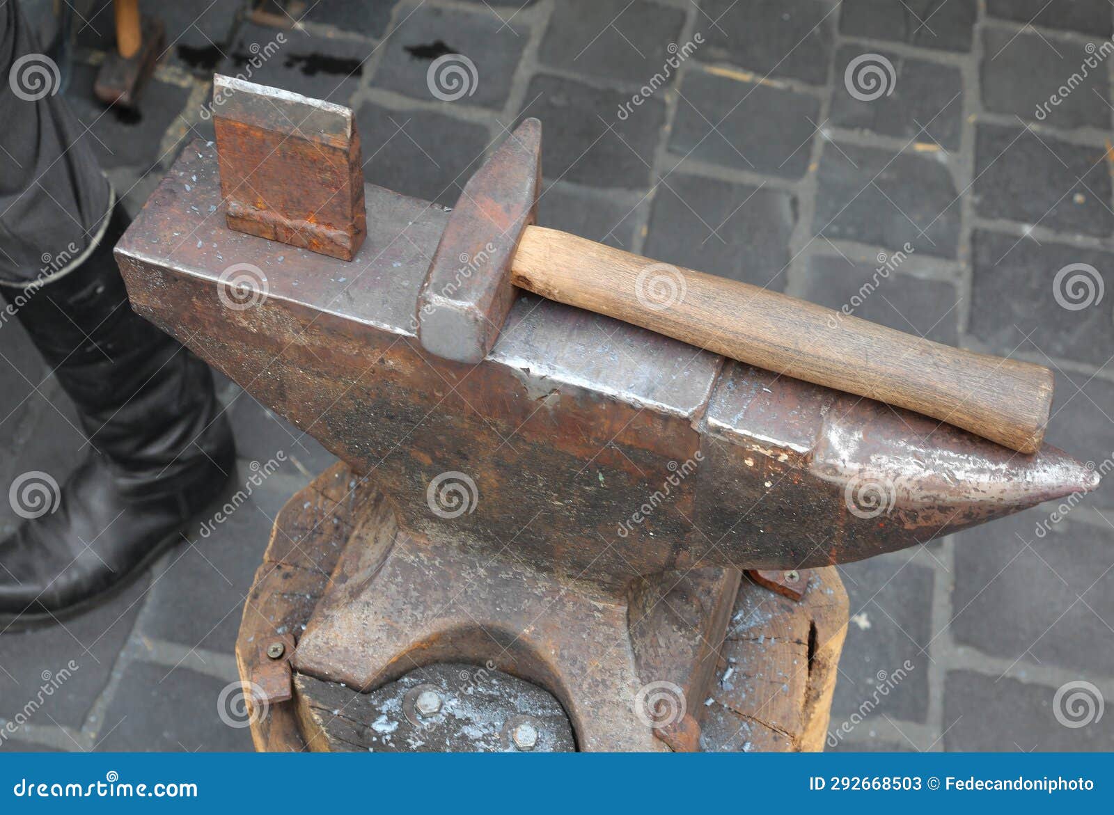 Heavy Anvil Like the Hammer in the Blacksmith S Shop of Which we See a ...