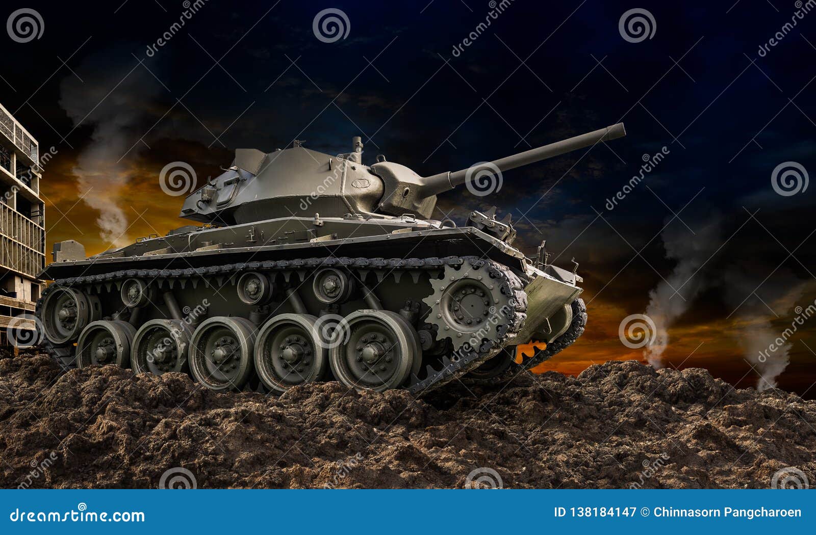Heavy armor military tank stock image. Image of building - 138184147