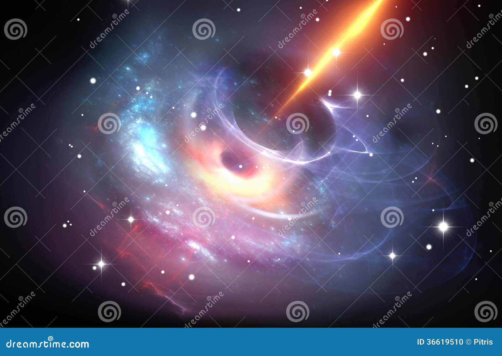 Heavy Black Hole with Plasma Jet Stock Illustration - Illustration of ...