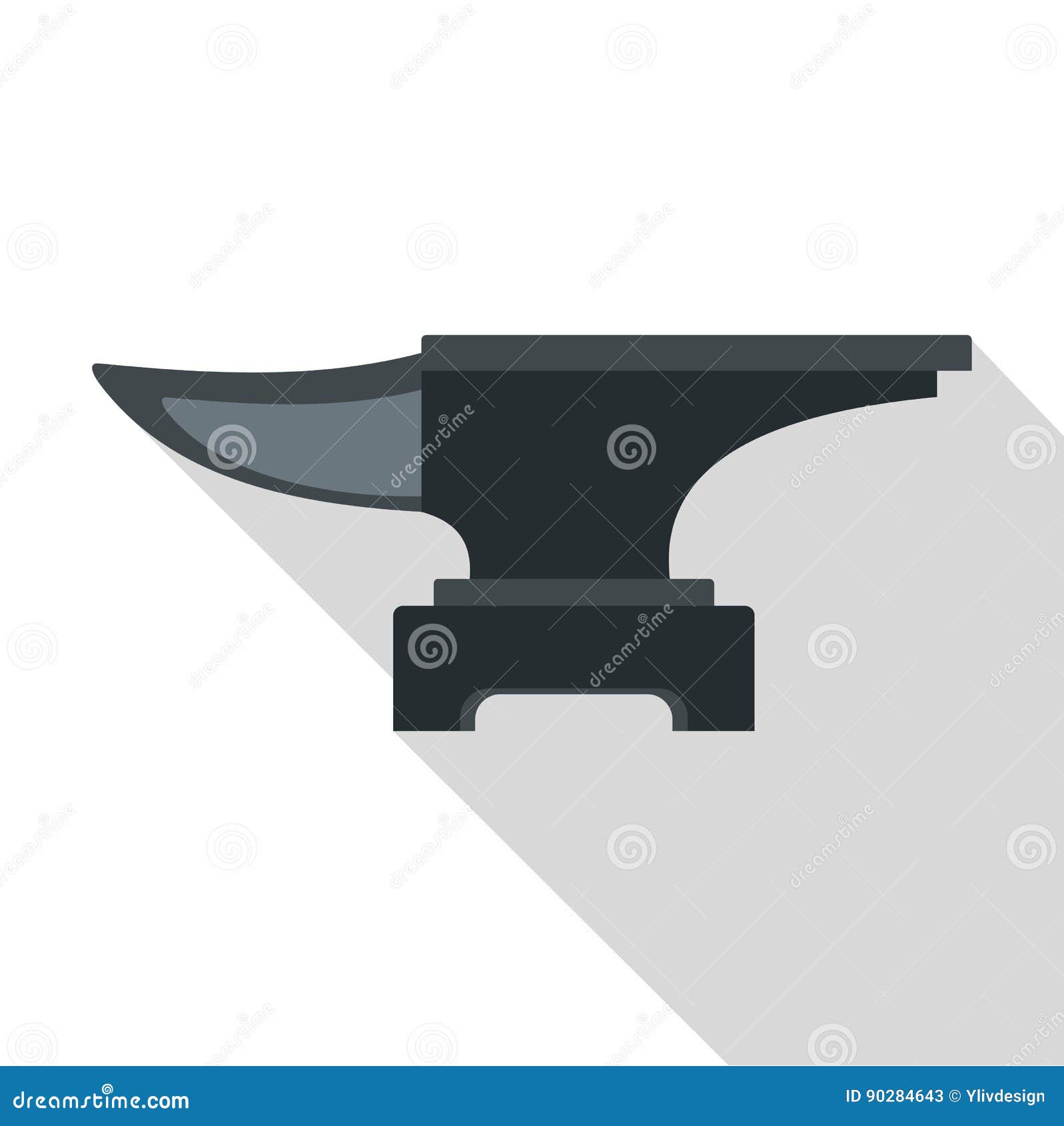 Heavy Black Metal Anvil Icon, Flat Style Stock Vector - Illustration of ...