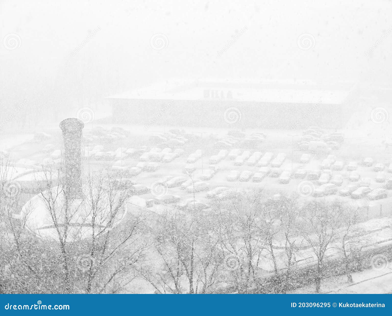 Heavy Blizzard in the City. Winter Weather Stock Image - Image of ...