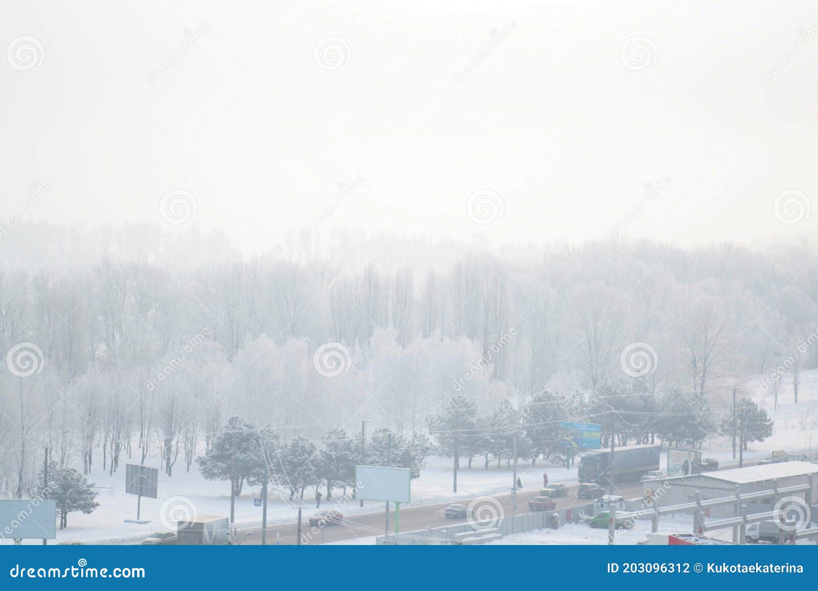 Heavy Blizzard in the City. Winter Weather Stock Photo - Image of black ...