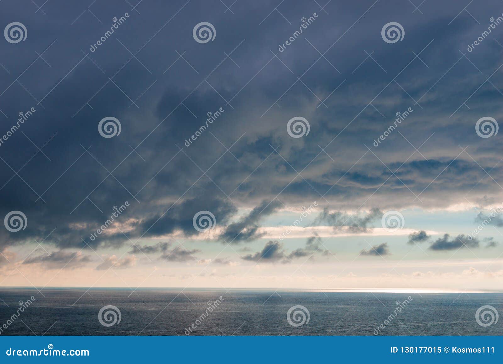 Heavy Blue Clouds Over the Sea Dramatic Stock Image - Image of wave ...