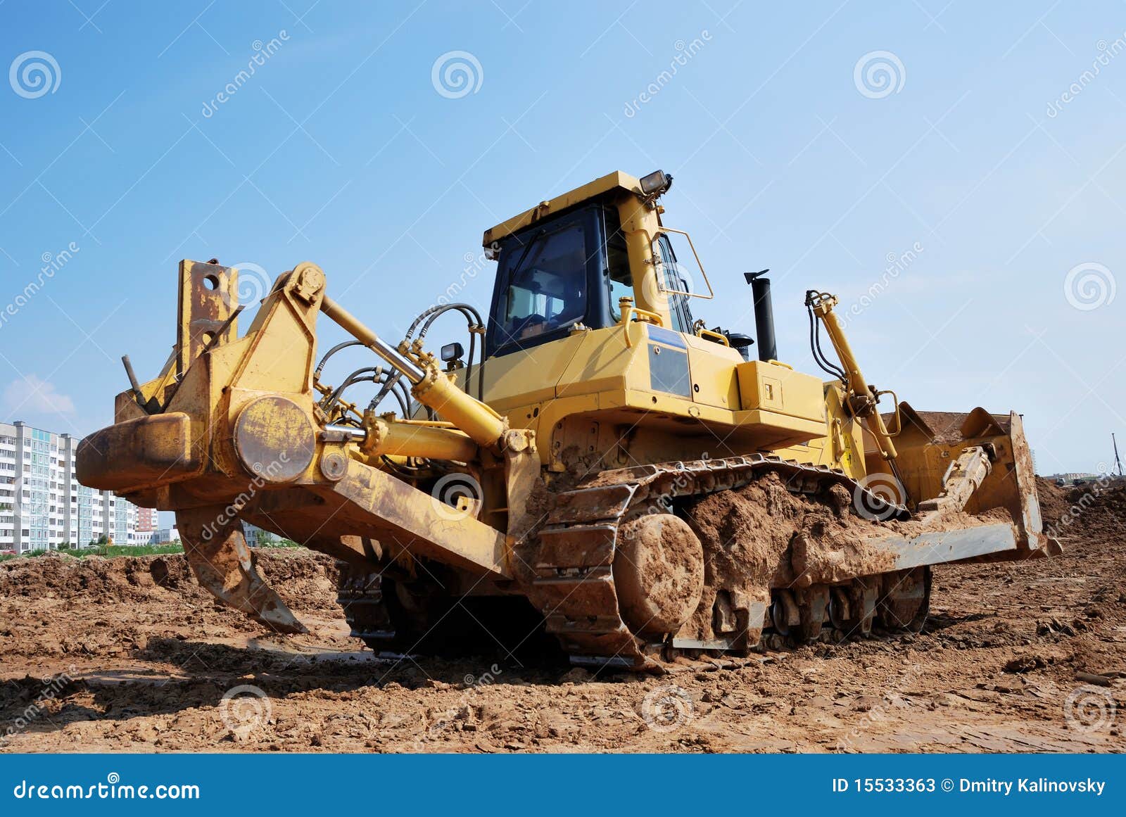 Heavy Bulldozer with Ripper Stock Image - Image of earth, contractor ...