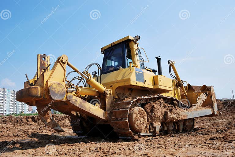 Heavy Bulldozer with Ripper Stock Image - Image of earth, contractor ...