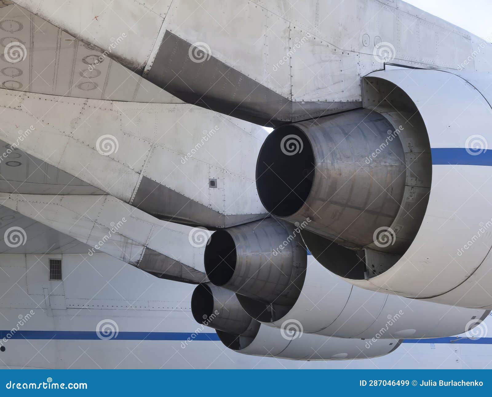 Heavy Cargo Aircraft Jet Engines Stock Image - Image of turbine ...