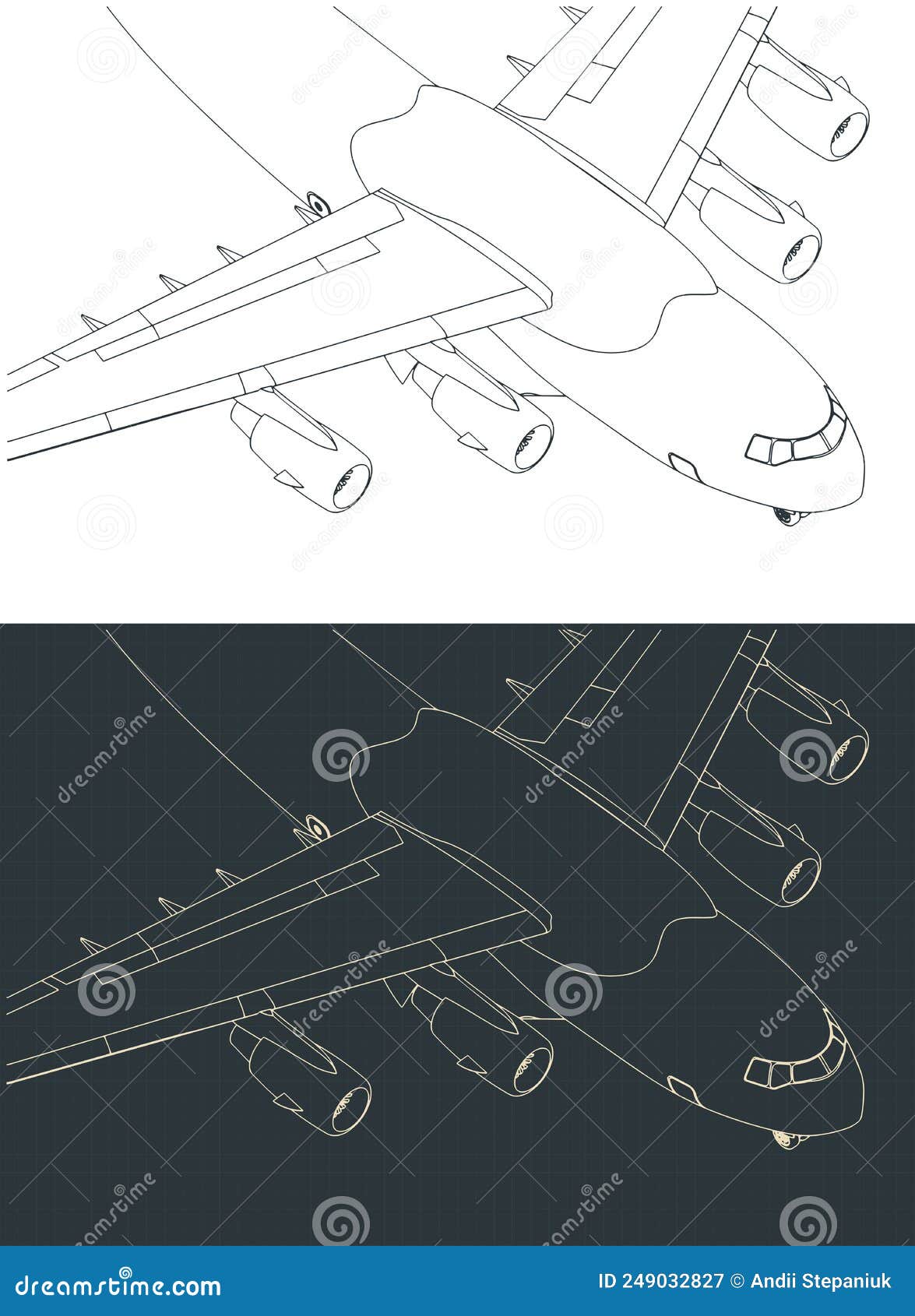 Heavy cargo aircraft stock vector. Illustration of carrier - 249032827