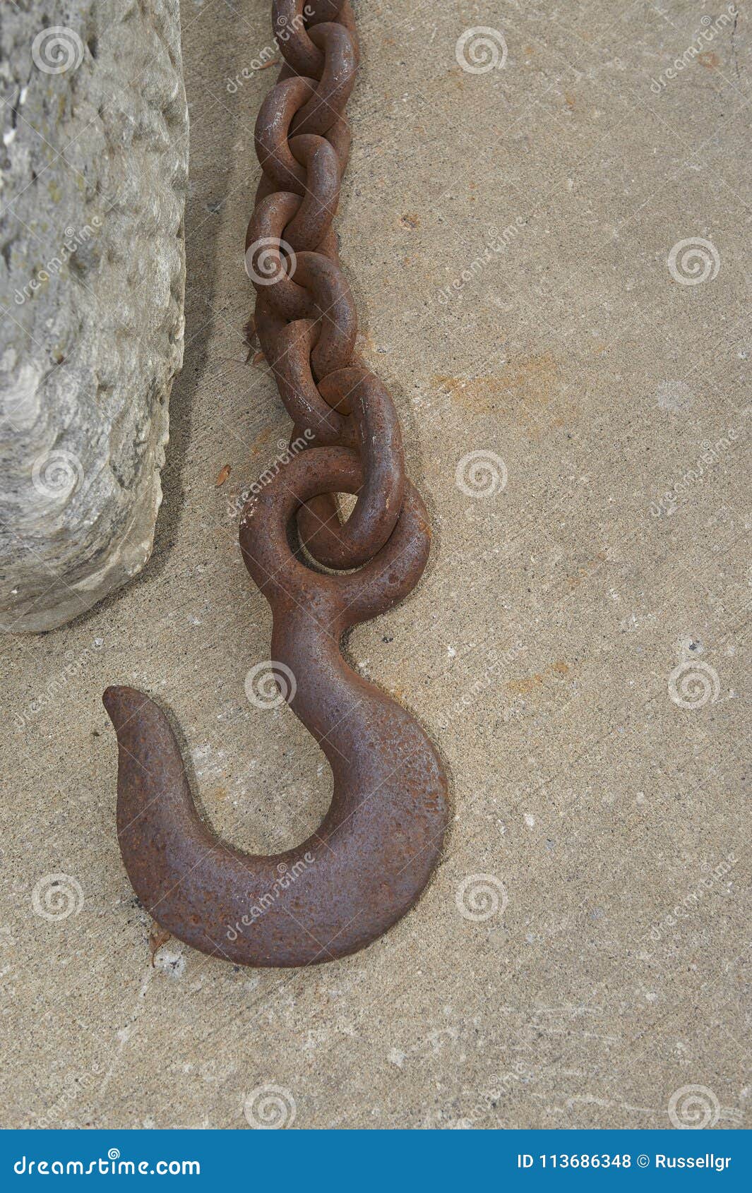 Heavy chain and hook stock photo. Image of clasp, link - 113686348