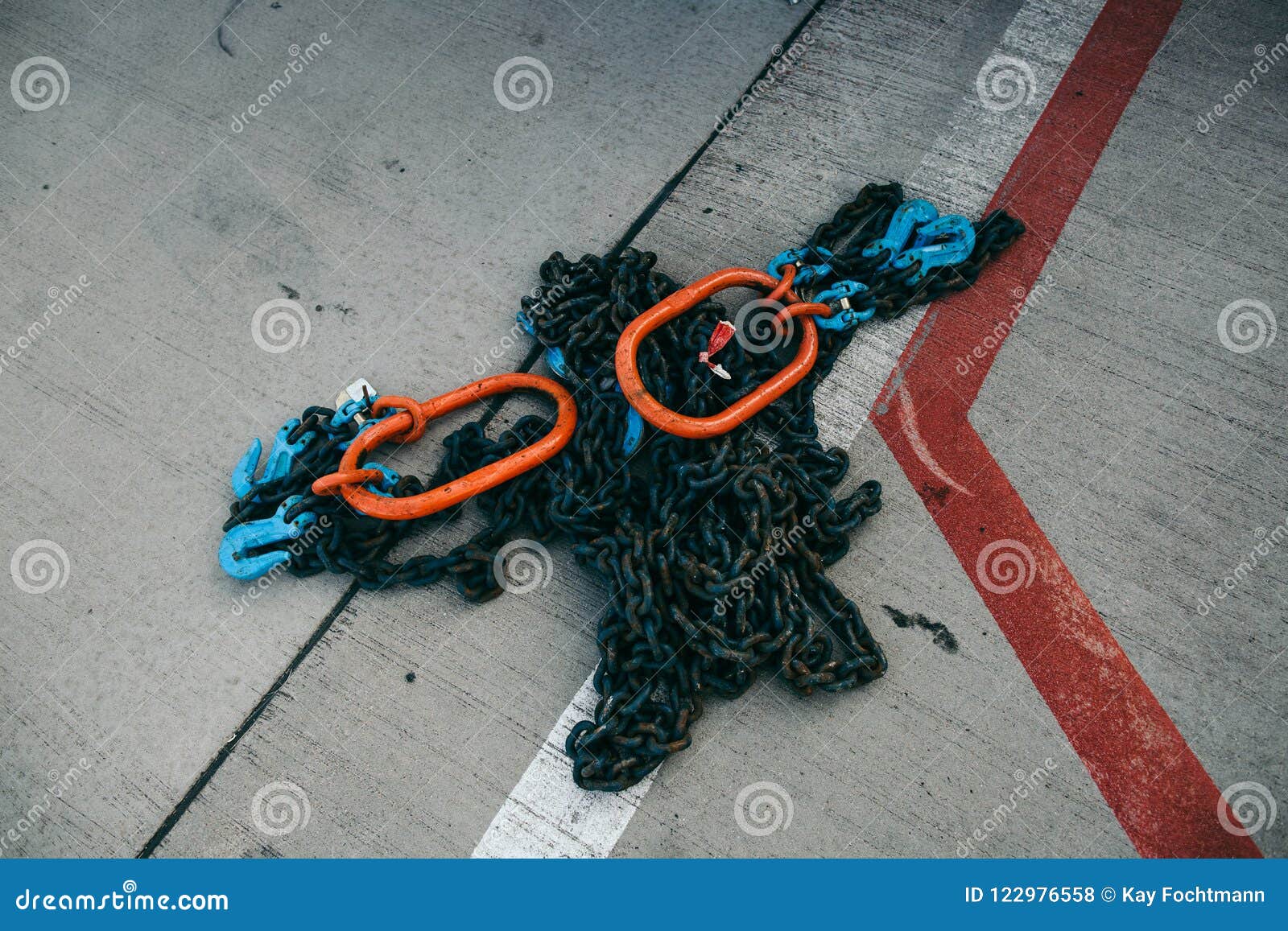 Heavy Chains and Hooks To Secure Cargo Stock Photo - Image of plane ...