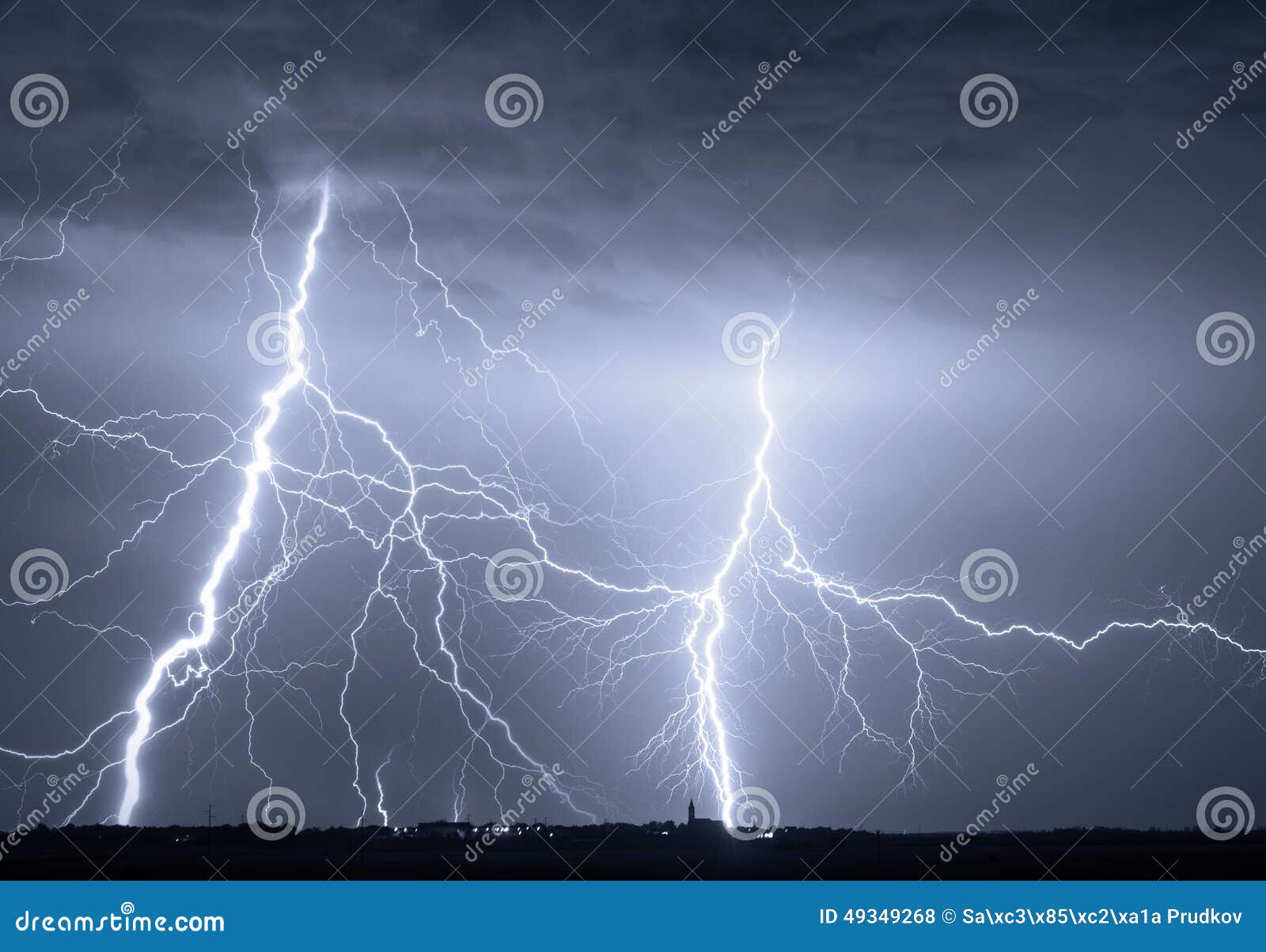 Heavy Clouds Bringing Thunder Lightnings and Storm Stock Photo - Image ...