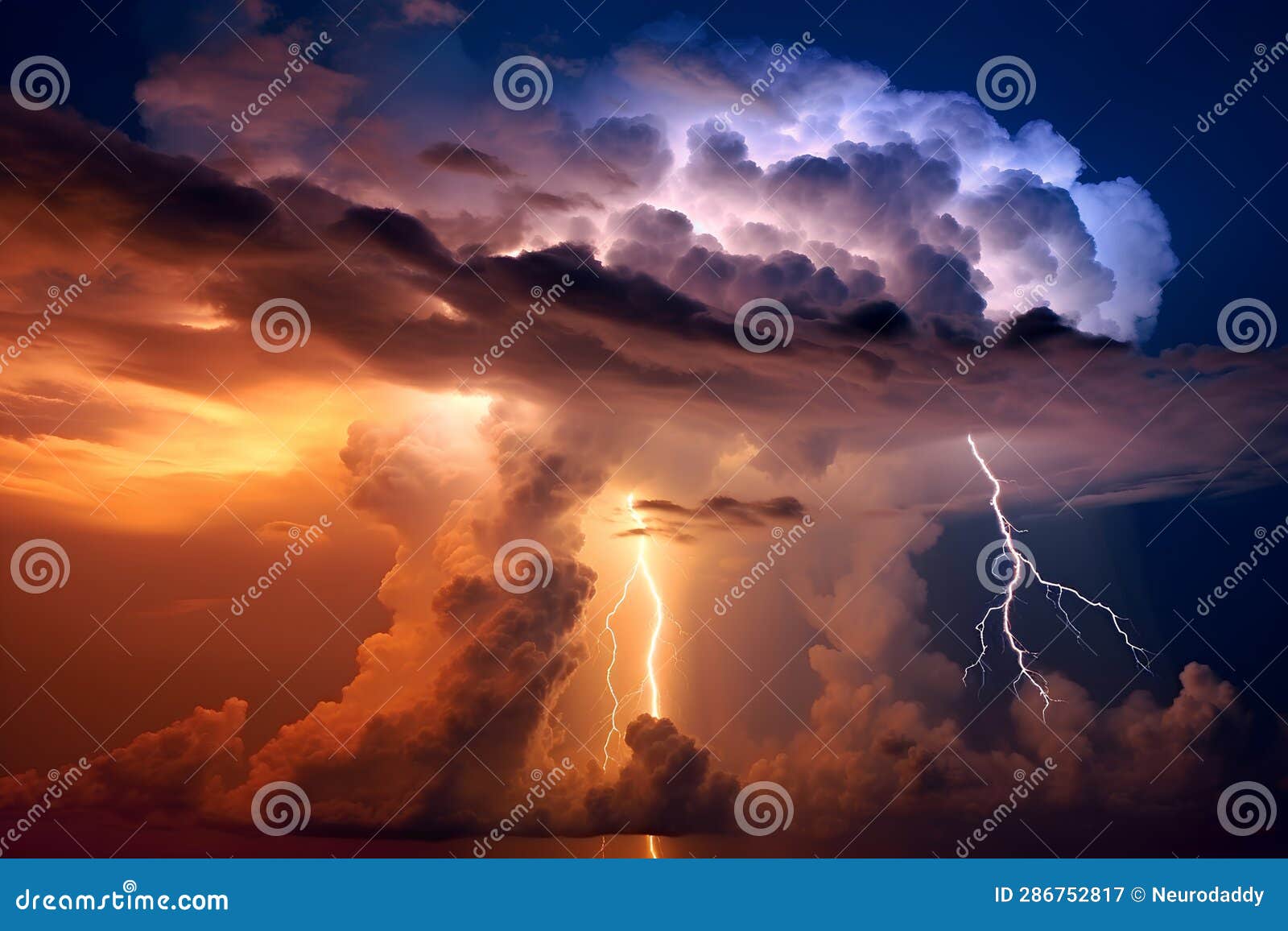 Heavy Clouds Bringing Thunder, Lightnings and Storm Stock Illustration ...