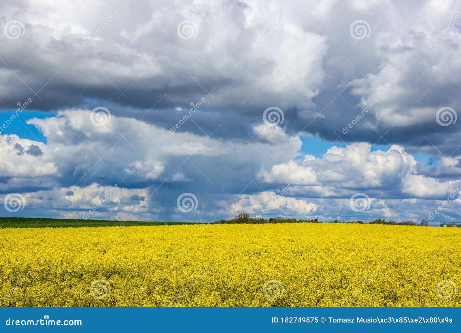 Clouds over the field stock image. Image of spring, landscape - 182749875