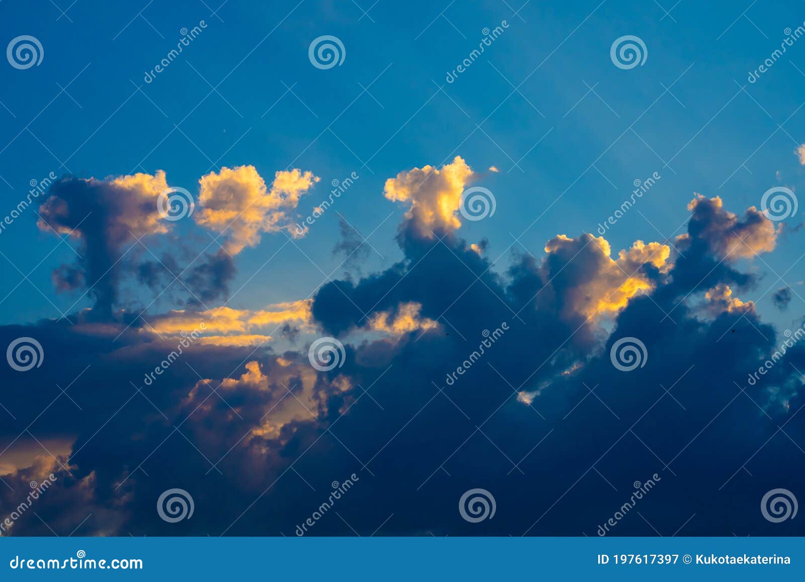 Heavy Cloudy Sky at Sunset. a Landscape of Beautiful Nature Stock Image ...
