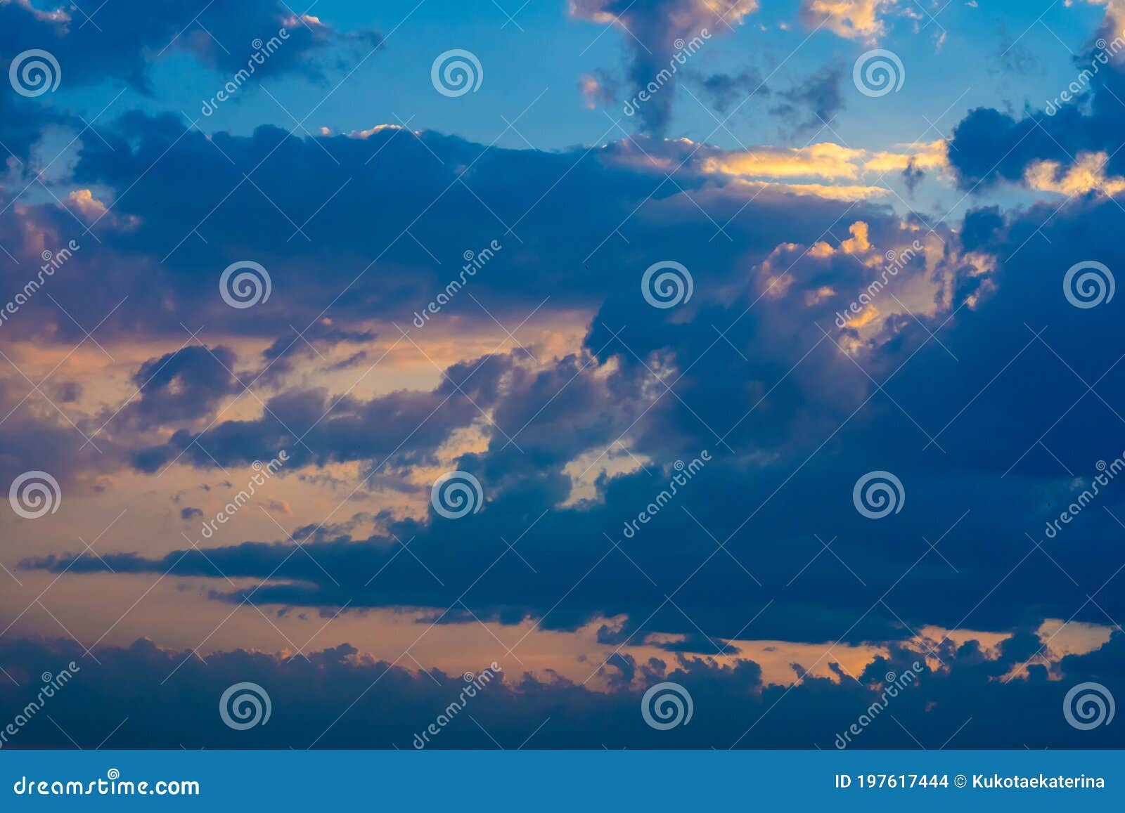 Heavy Cloudy Sky at Sunset. a Landscape of Beautiful Nature Stock Photo ...