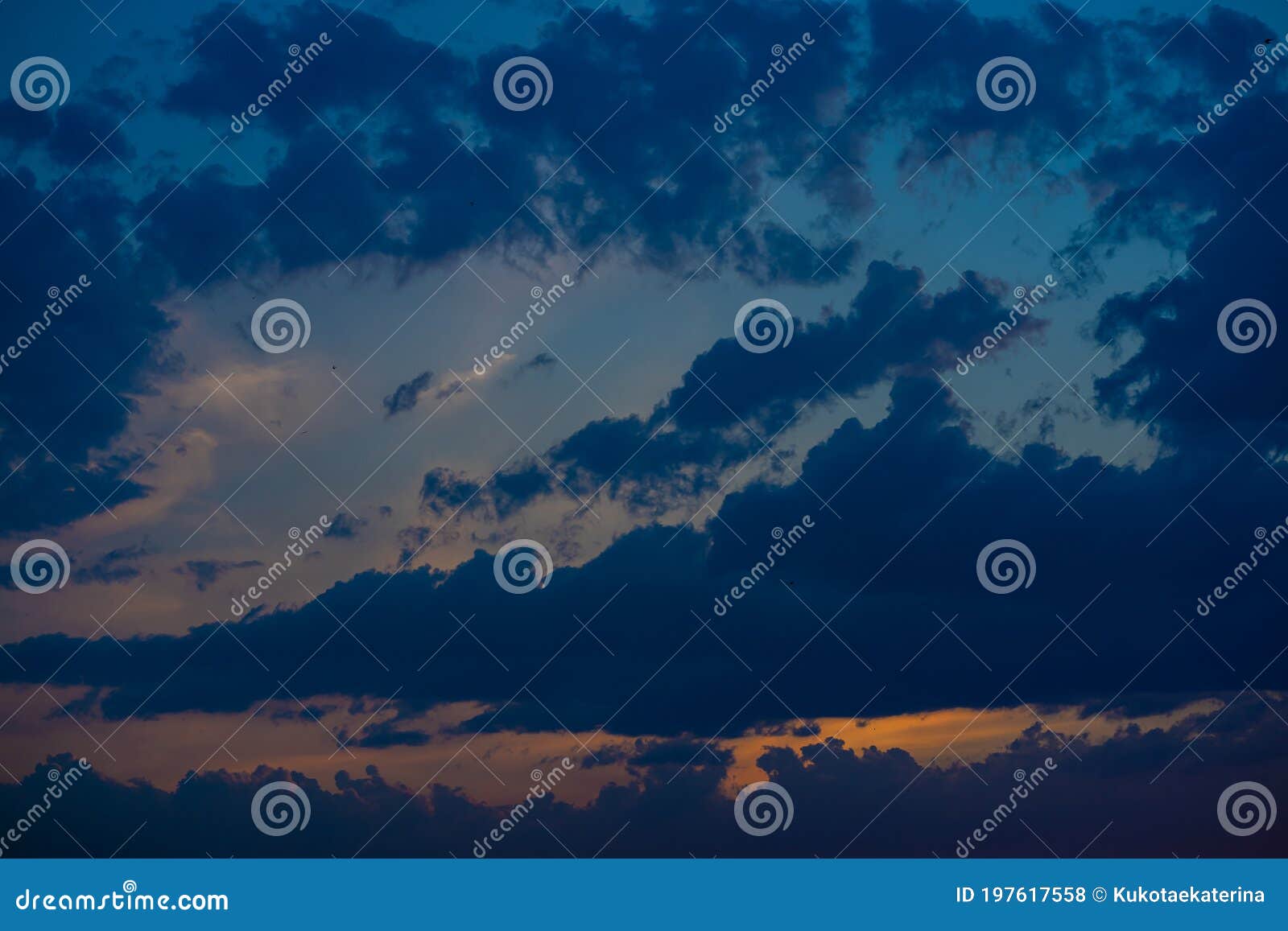 Heavy Cloudy Sky at Sunset. a Landscape of Beautiful Nature Stock Photo ...