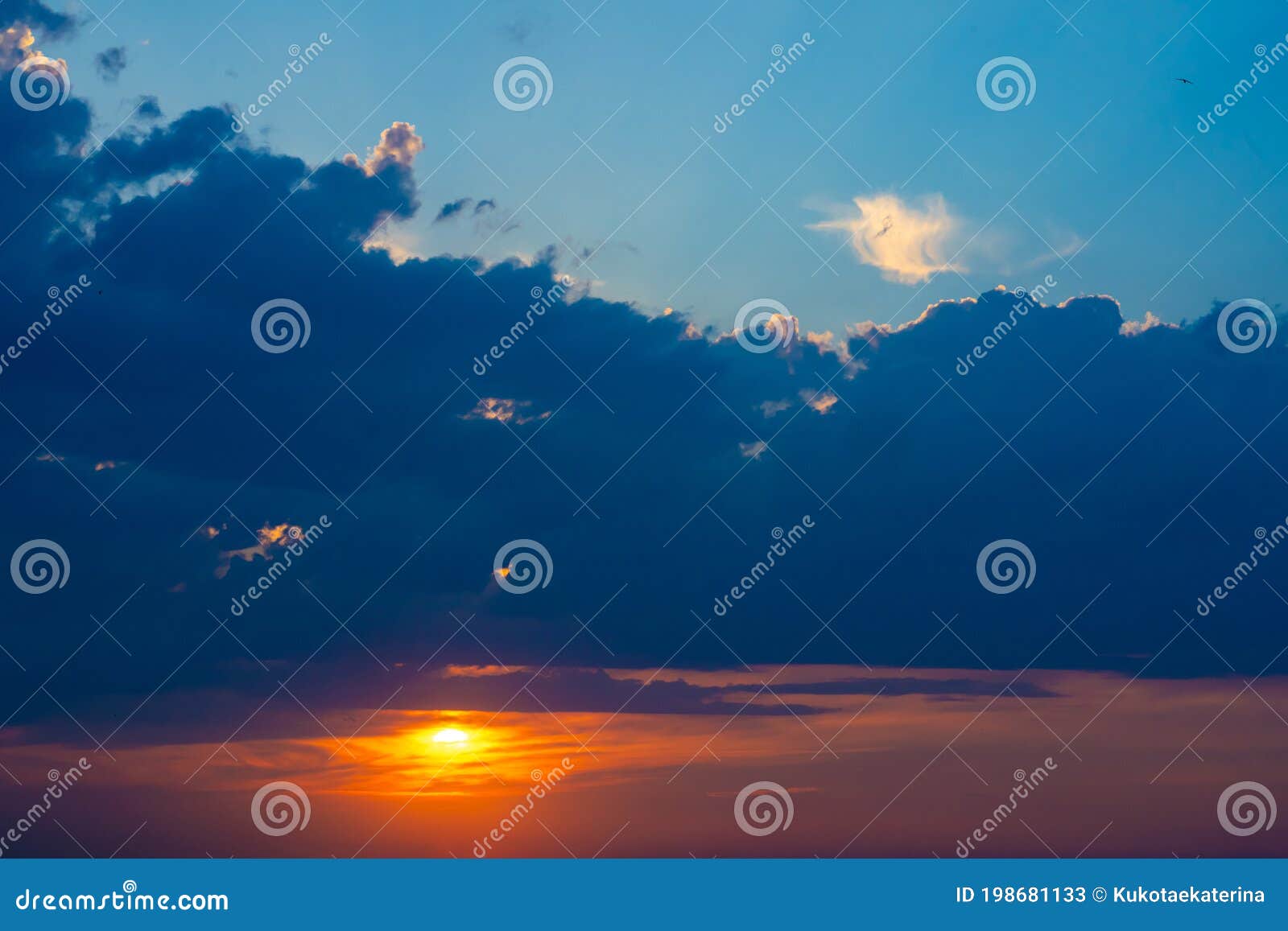 Heavy Cloudy Sky at Sunset. a Landscape of Beautiful Nature Stock Image ...