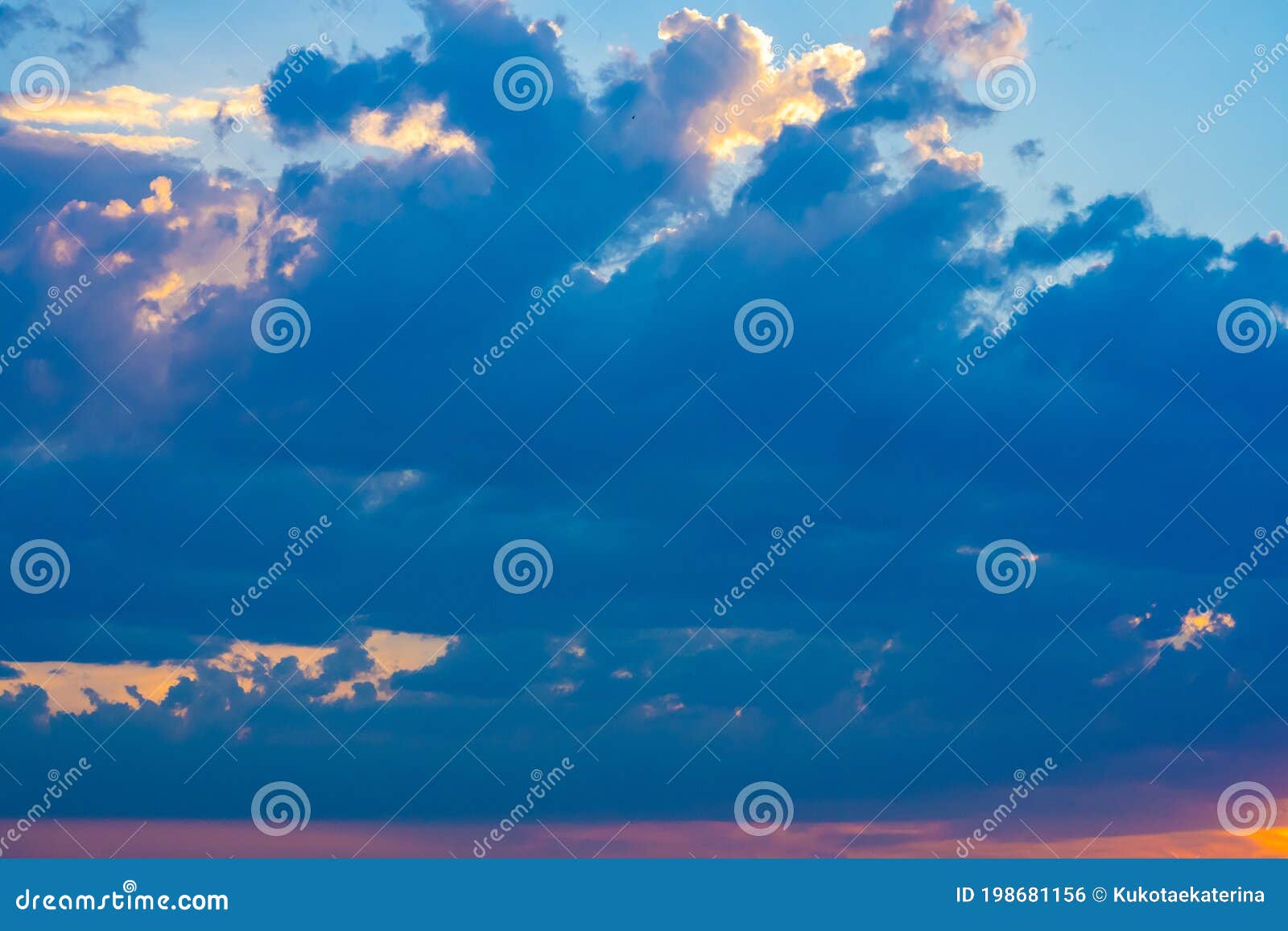 Heavy Cloudy Sky at Sunset. a Landscape of Beautiful Nature Stock Photo ...