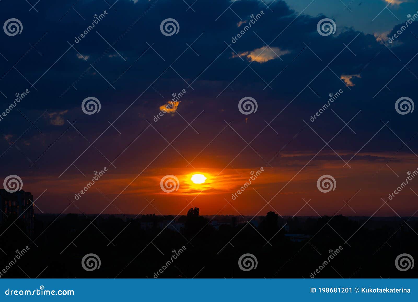 Heavy Cloudy Sky at Sunset. a Landscape of Beautiful Nature Stock Image ...