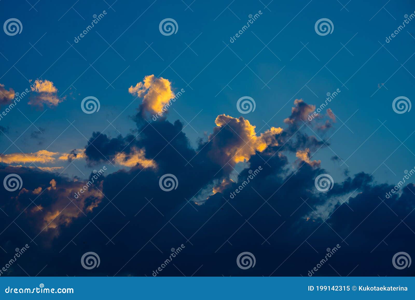 Heavy Cloudy Sky at Sunset. a Landscape of Beautiful Nature Stock Image ...