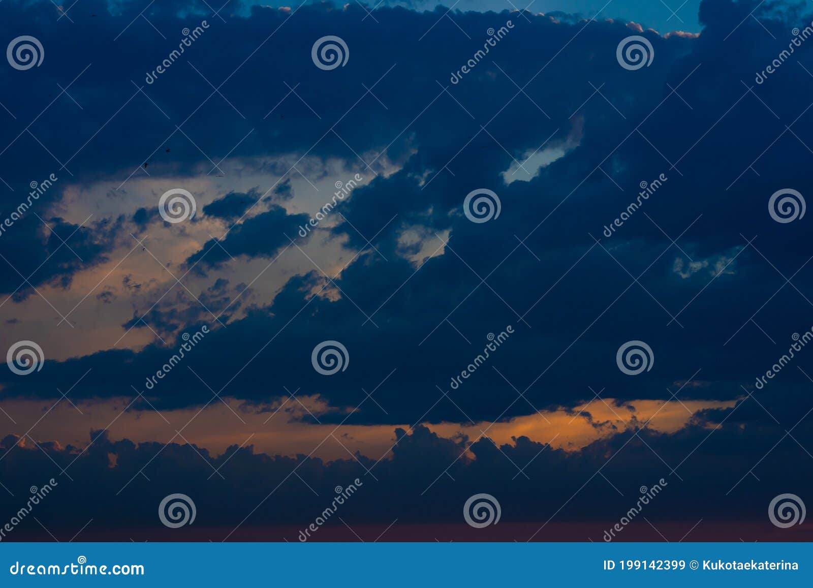 Heavy Cloudy Sky at Sunset. a Landscape of Beautiful Nature Stock Image ...
