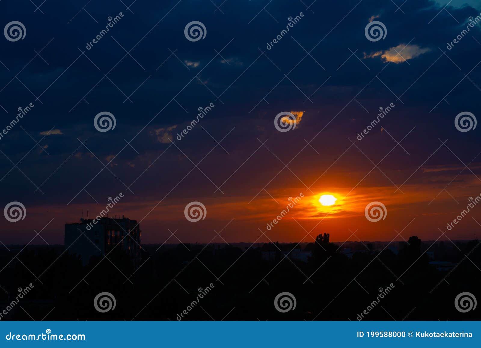 Heavy Cloudy Sky at Sunset. a Landscape of Beautiful Nature Stock Photo ...