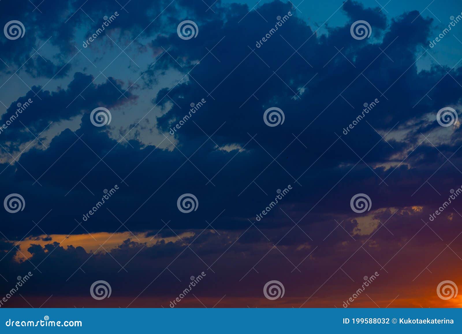 Heavy Cloudy Sky at Sunset. a Landscape of Beautiful Nature Stock Photo ...