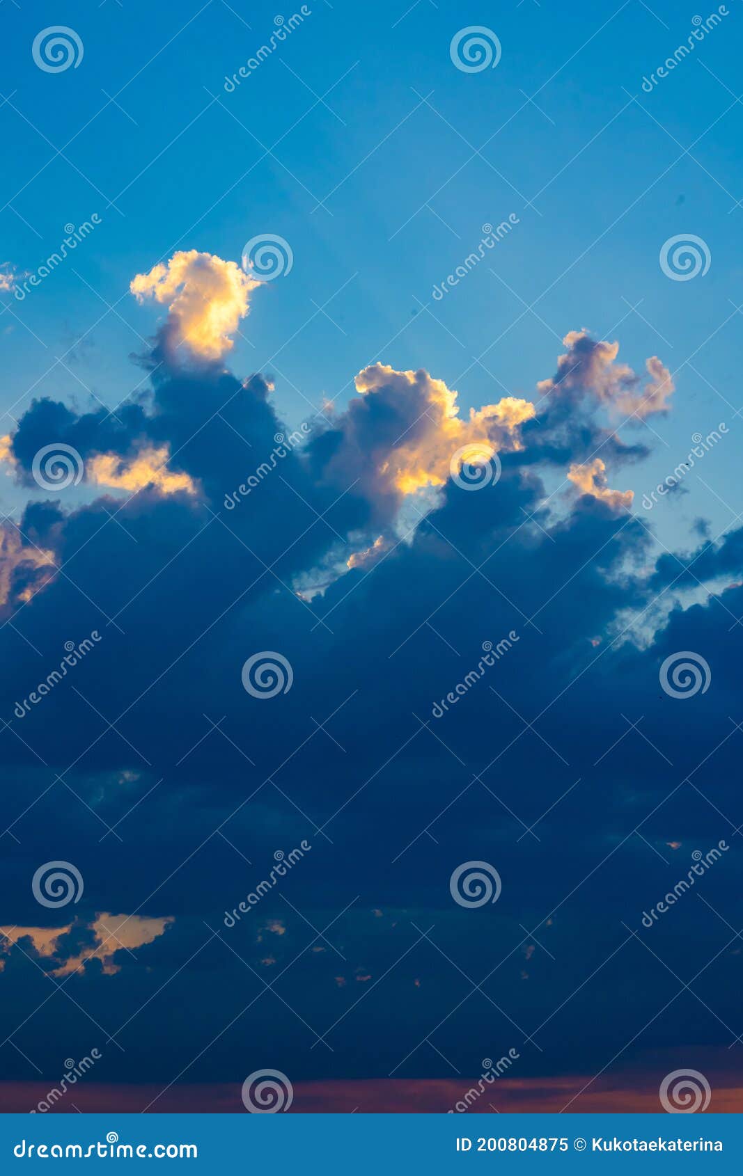 Heavy Cloudy Sky at Sunset. a Landscape of Beautiful Nature Stock Image ...