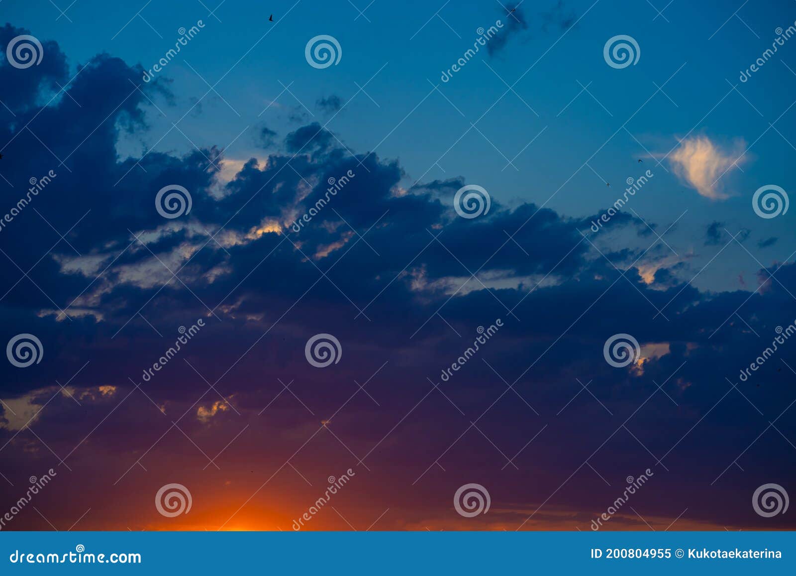 Heavy Cloudy Sky at Sunset. a Landscape of Beautiful Nature Stock Image ...