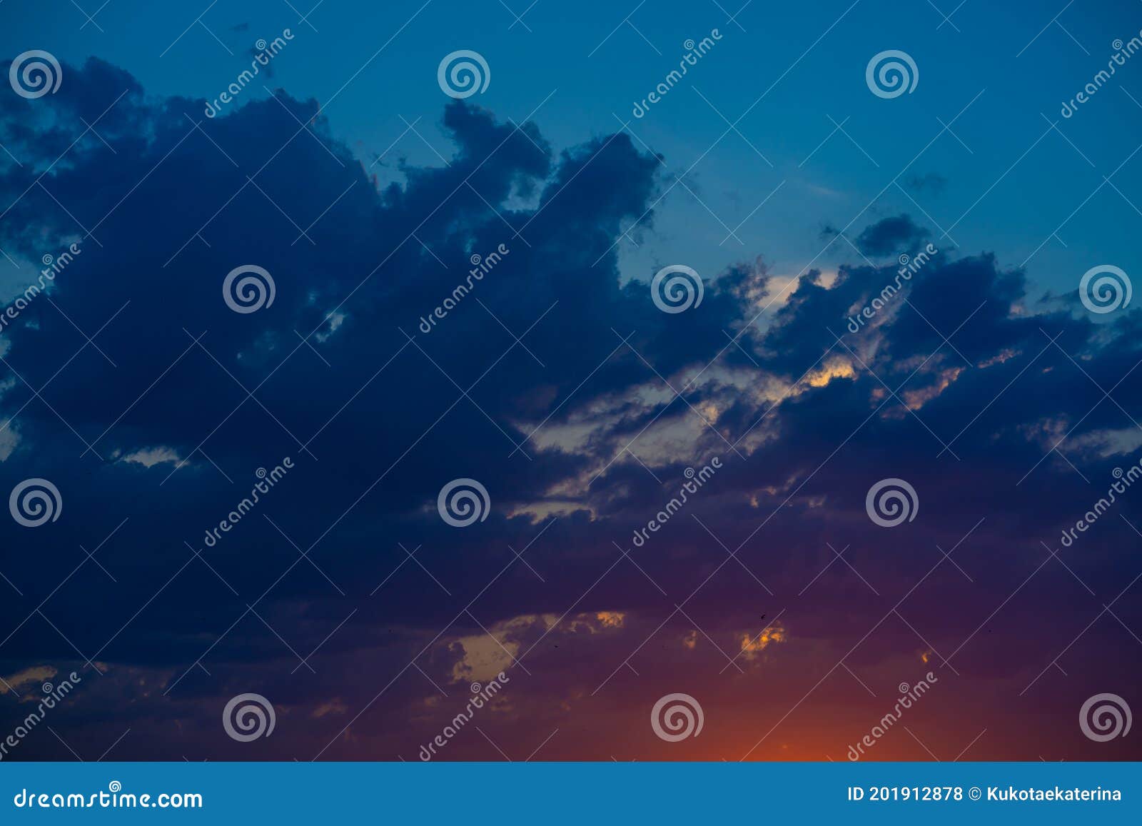 Heavy Cloudy Sky at Sunset. a Landscape of Beautiful Nature Stock Photo ...