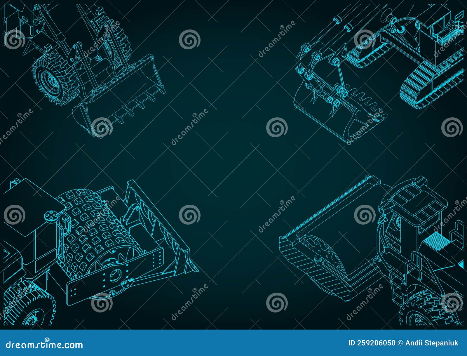 Heavy Construction Machinery Composition Stock Vector - Illustration of ...
