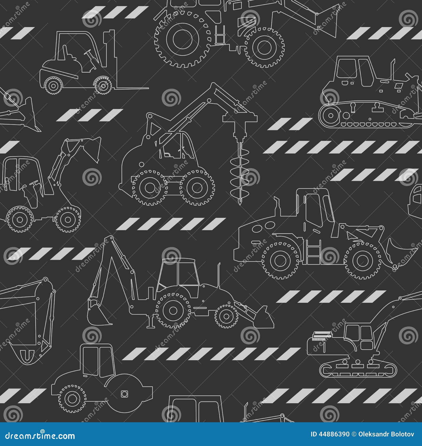 Heavy Construction Machines Seamless Background Stock Vector ...