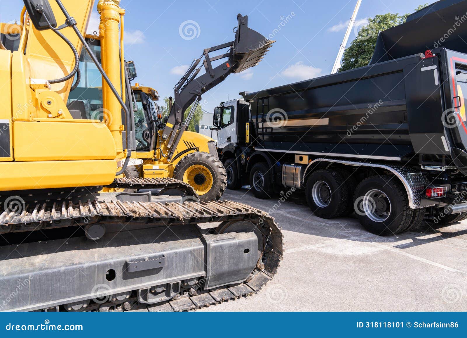 Heavy Construction Machines during a Work Stock Image - Image of ...