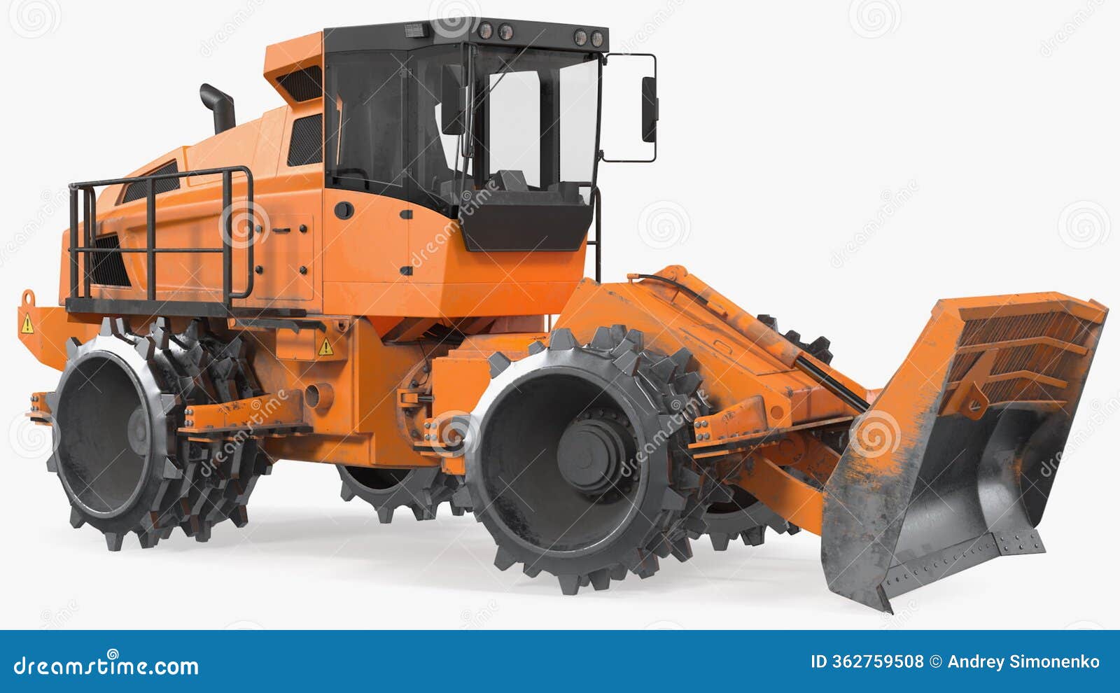 Heavy Construction Soil Compactor with Spiked Wheels Stock Photo ...