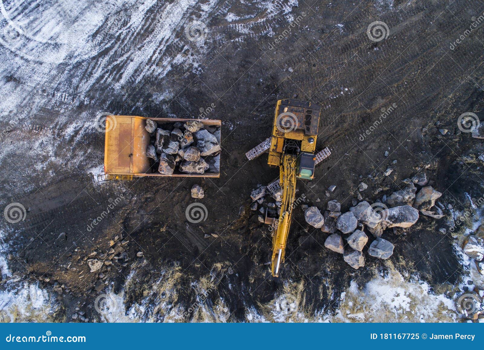 Heavy Construction Vehicles Moving Rocks on the Coast in Vik, Iceland ...