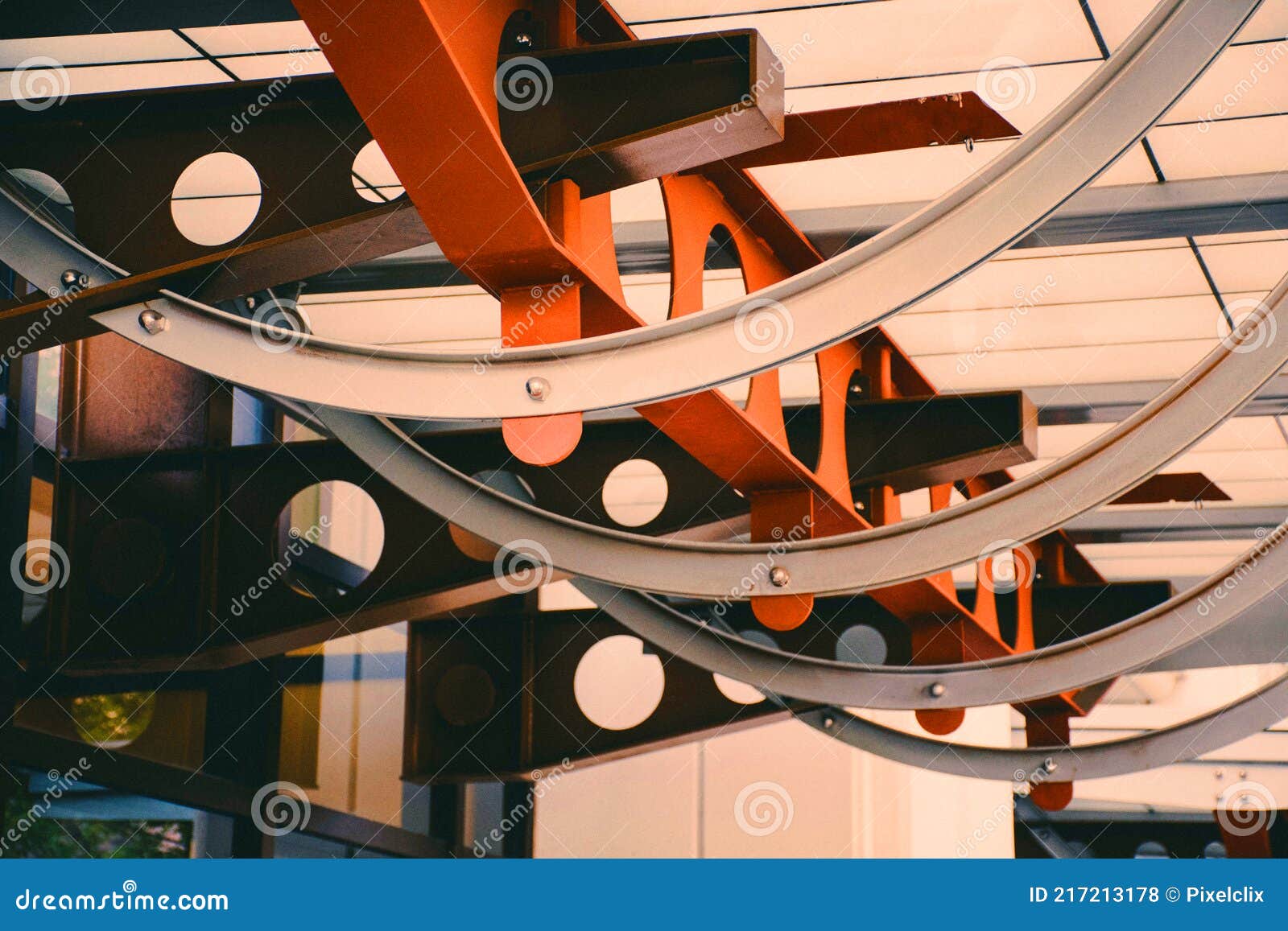 Heavy Constructional Beams Rods and Ceiling Plates. Stock Photo - Image ...