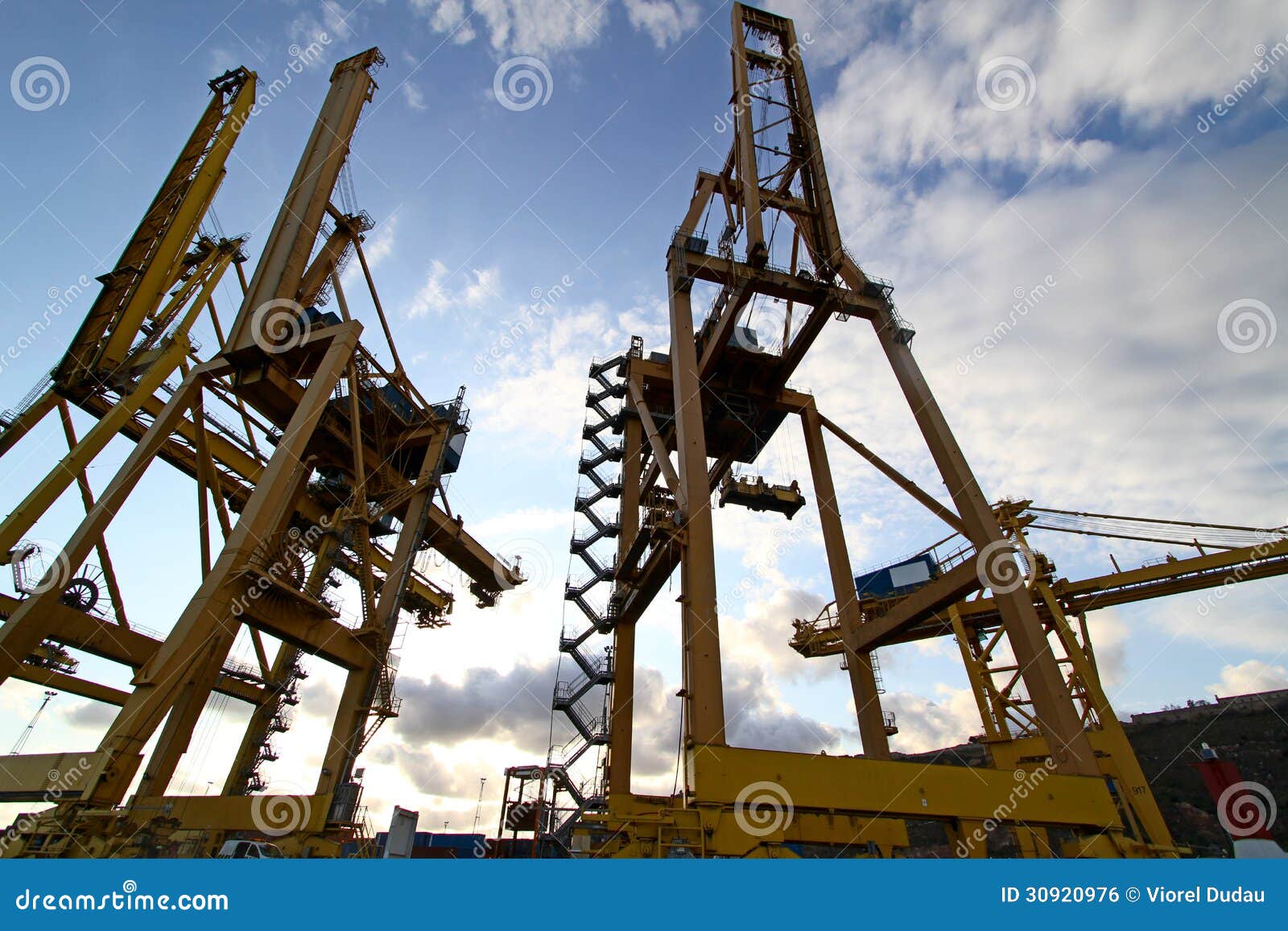 Heavy cranes in harbor stock photo. Image of crane, ship - 30920976