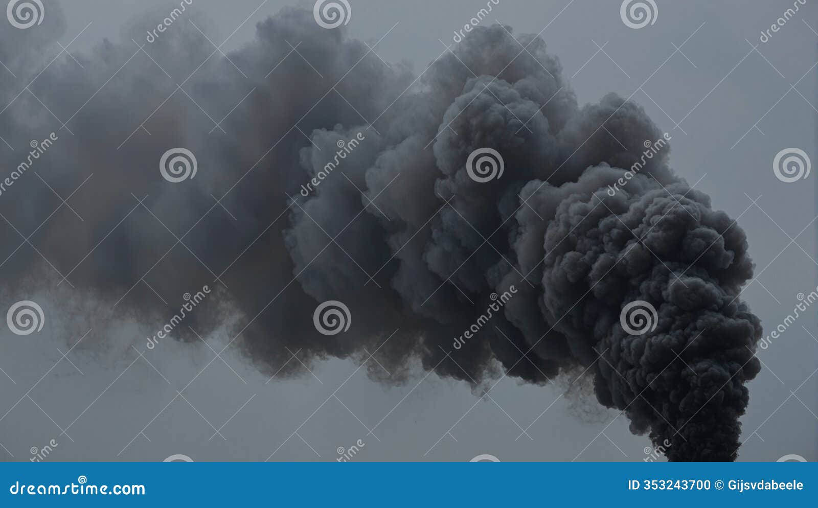 Heavy Dark Smoke Rising from Chimney Thick Pollution Texture Captured ...