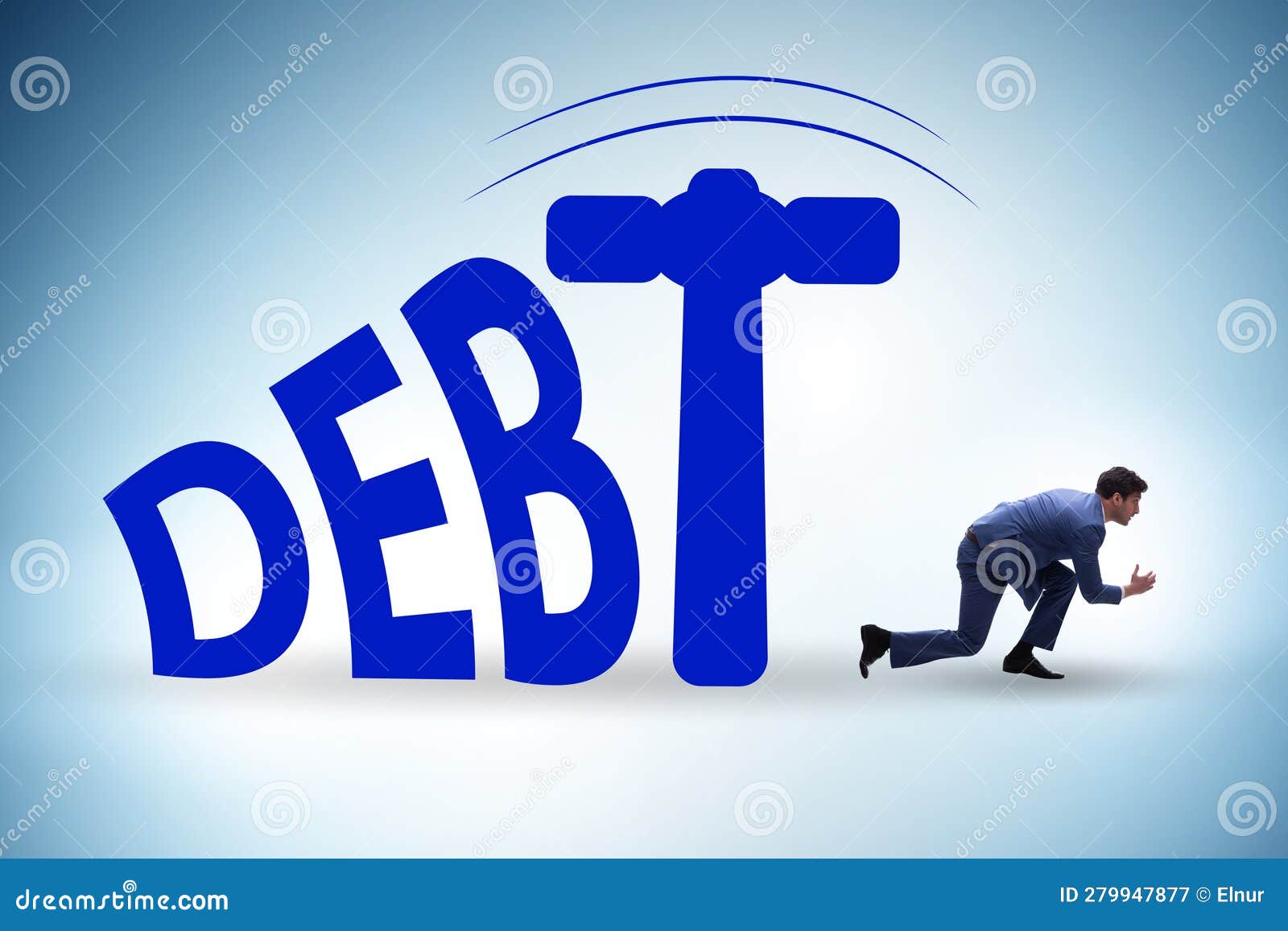 Heavy Debt Concept with Businessman Stock Image - Image of savings ...