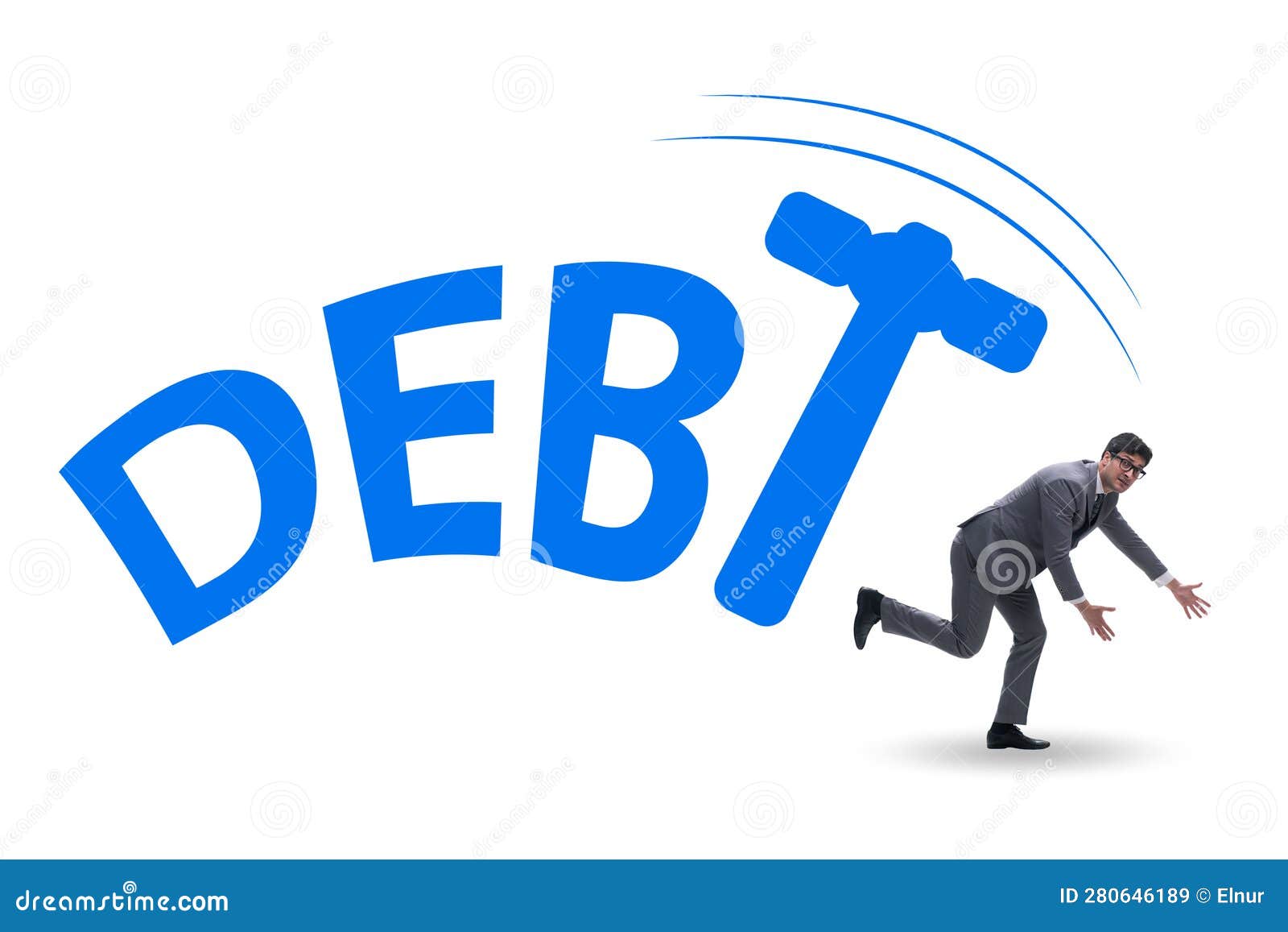 Heavy Debt Concept with Businessman Stock Image - Image of housing ...