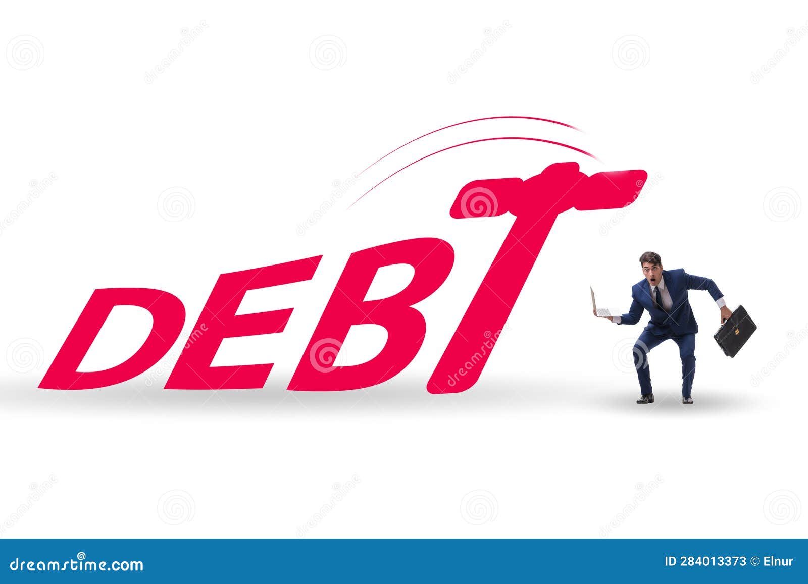 Heavy Debt Concept with Businessman Stock Image - Image of money ...