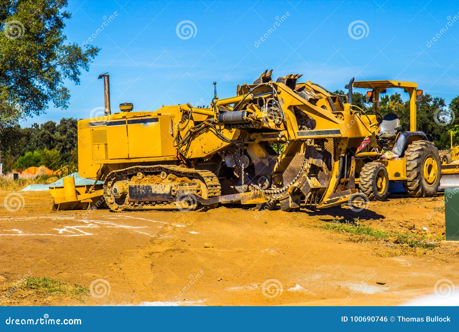 Heavy Digging Equipment & Tractor Stock Photo - Image of steering, turn ...