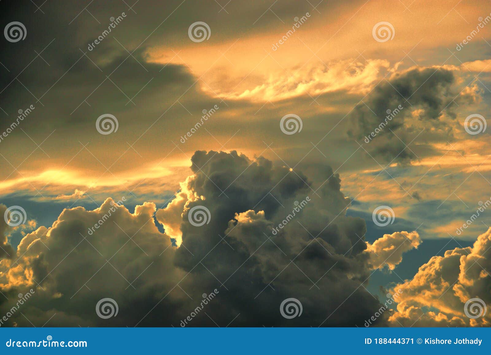 Heavy and Dramatic Storm Cloud Formations in Colorful Summer Sky at ...