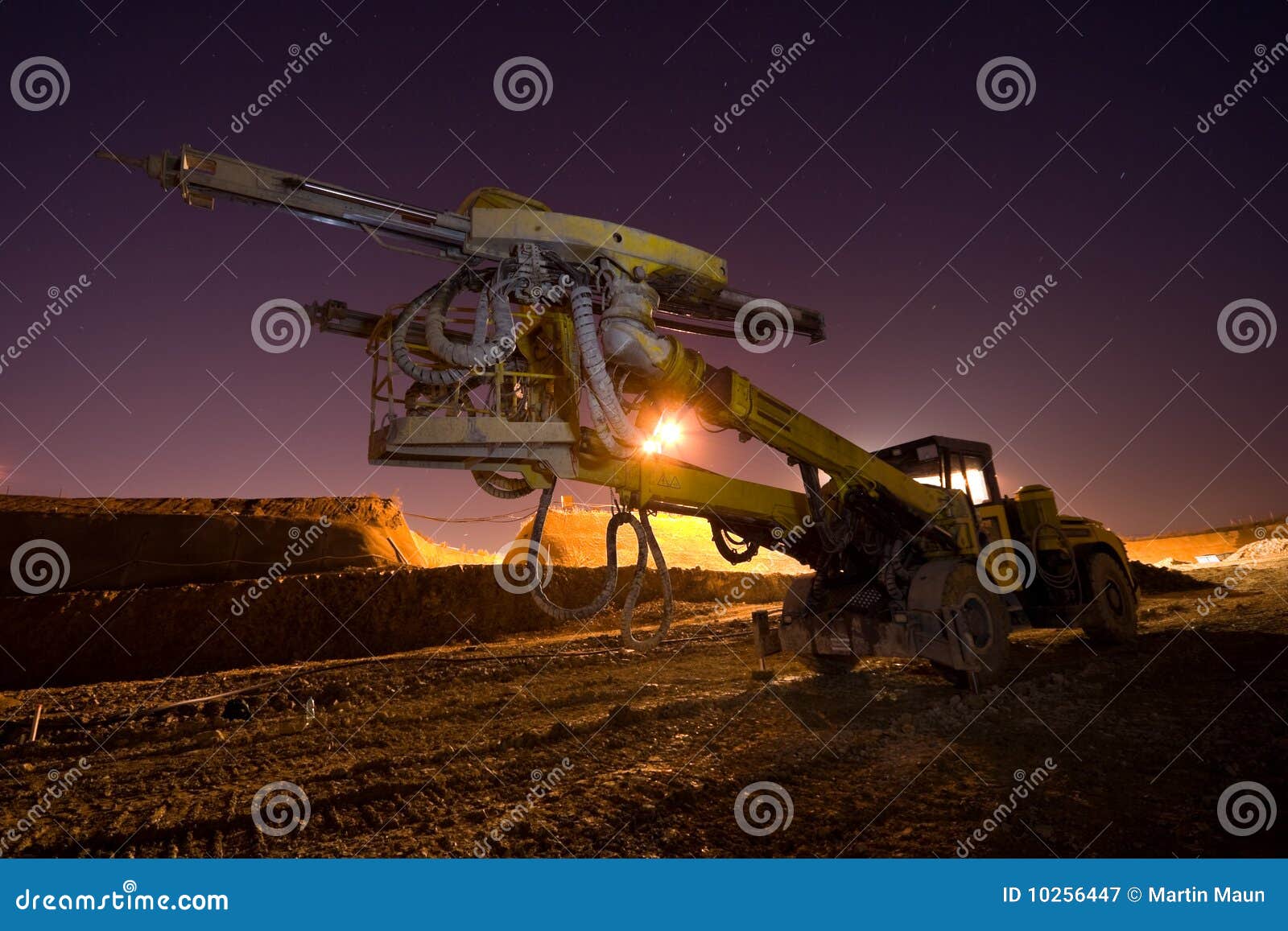 Heavy Drilling Machine stock image. Image of blue, tunnel - 10256447
