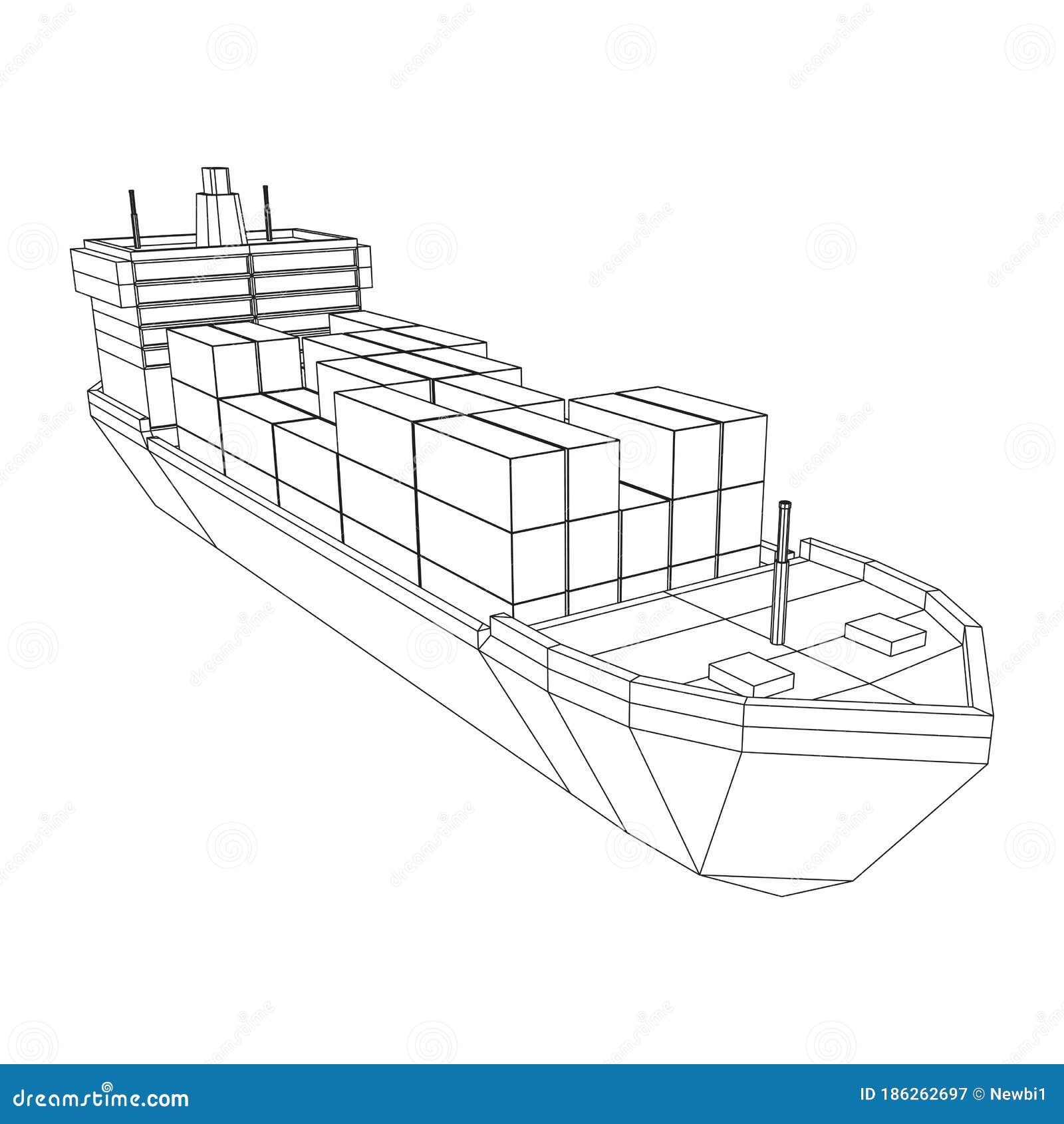 Heavy Dry Cargo Ship of Bulk Carrier Stock Vector - Illustration of ...