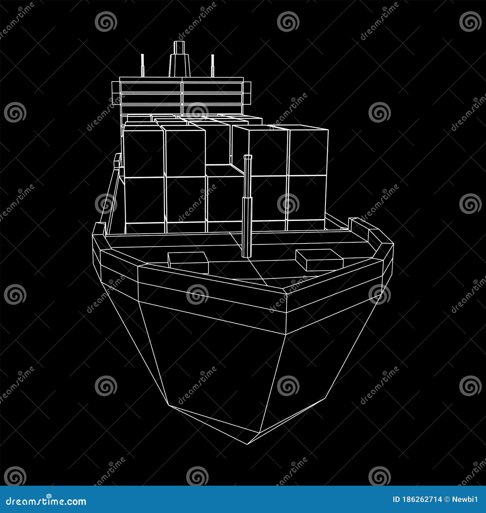 Heavy Dry Cargo Ship of Bulk Carrier Stock Vector - Illustration of ...